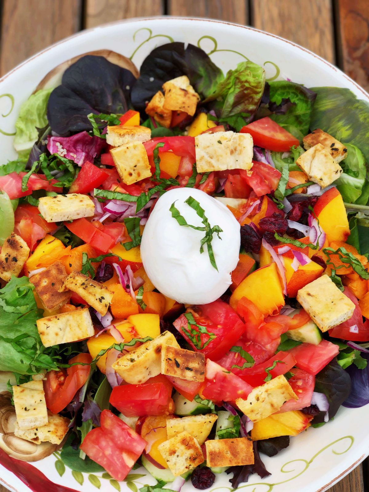 Fun Salad Recipes: Peach, Tomato, and Burrata Salad